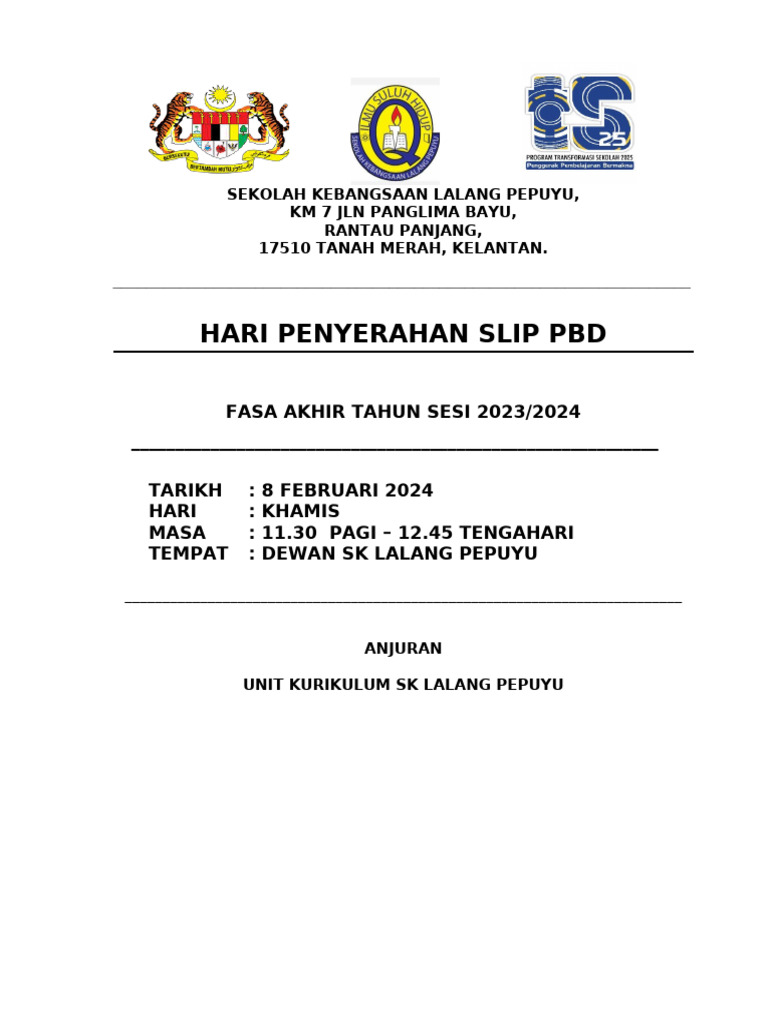 PBD SLIP 2024 | PDF