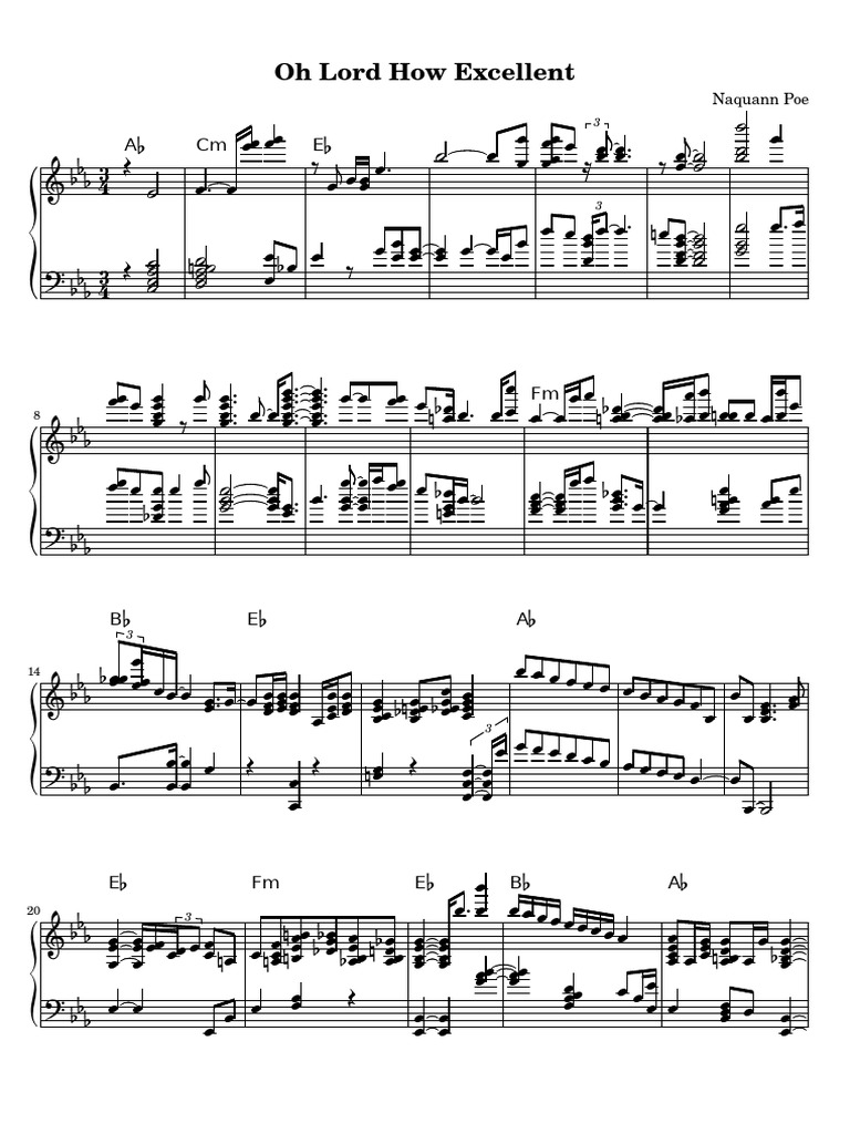 Oh Lord How Excellent | PDF