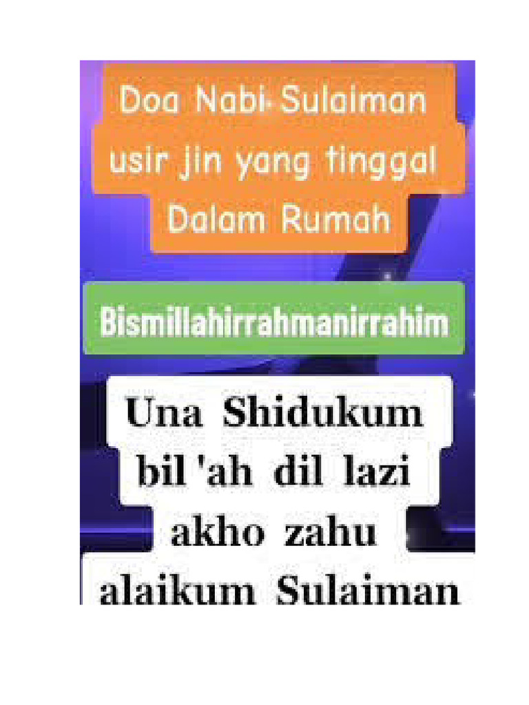 Doa Nabi Sulaiman | PDF