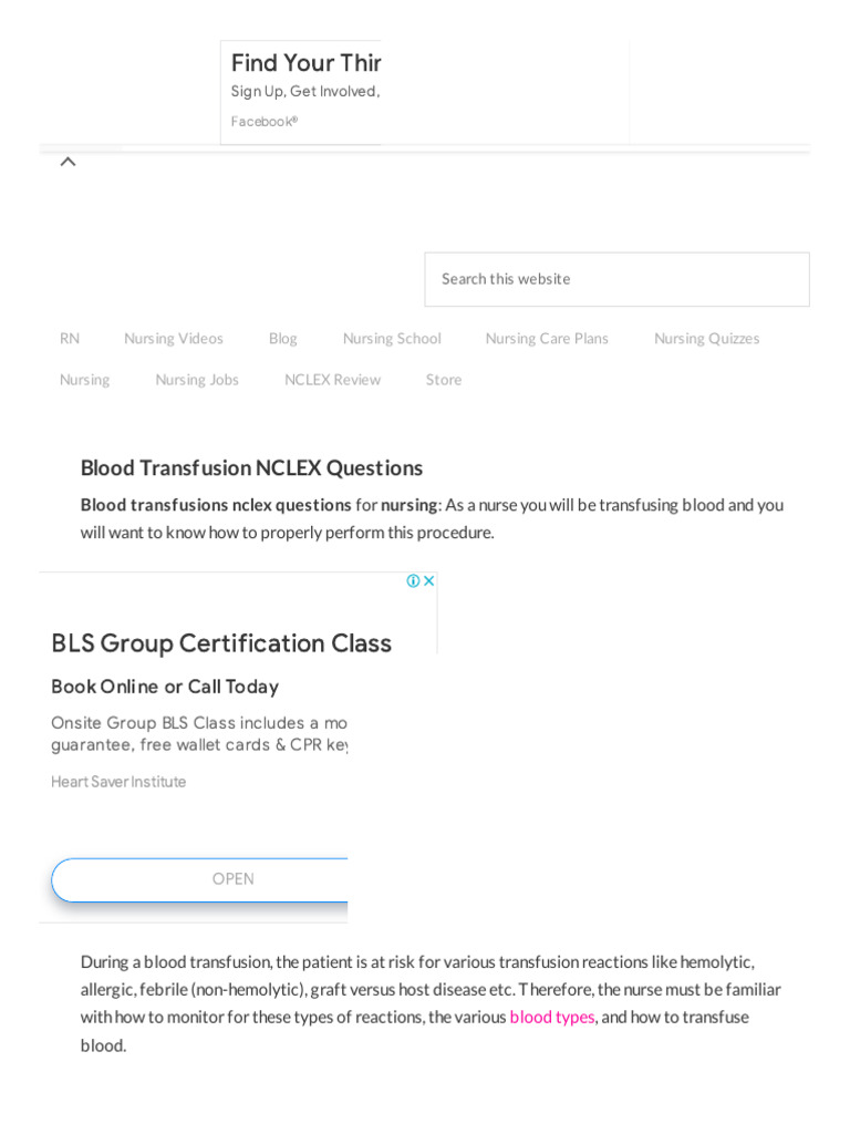Blood Transfusion NCLEX Questions | PDF | Blood Type | Blood Transfusion