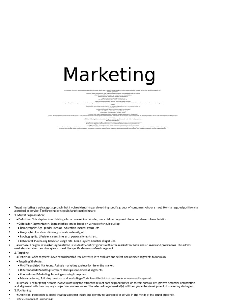 Marketing | PDF | Market Segmentation | Marketing