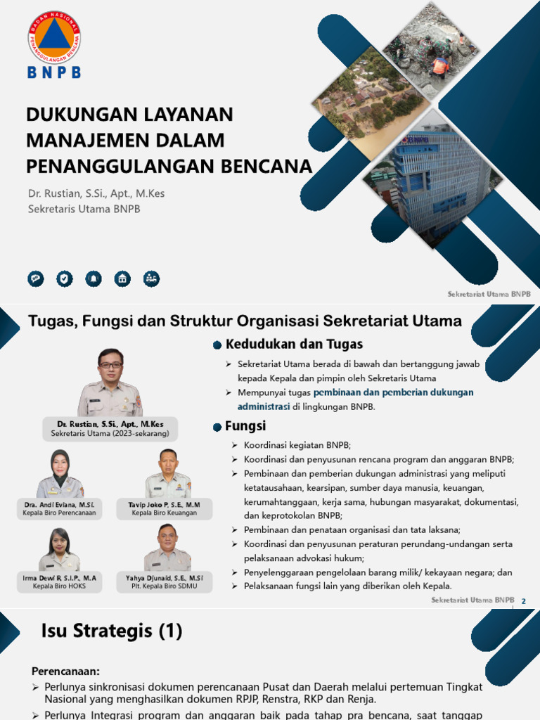 BNPB - Dukungan Layanan Manajemen PB | PDF