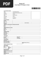 The Registration of Foreigners Rule 1939 Form C' Hotel Arrival Report ...