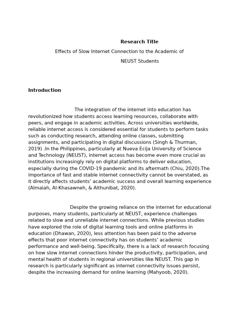 Research.final | PDF | Internet | Educational Technology