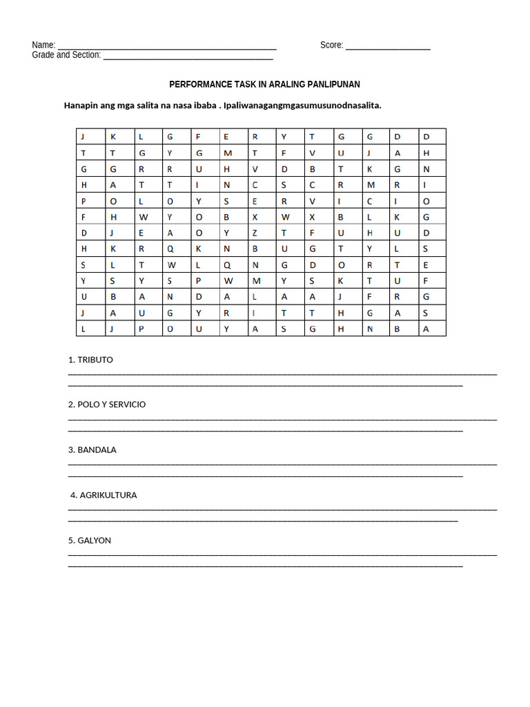 2nd Performance Task in AP 5 045033 | PDF