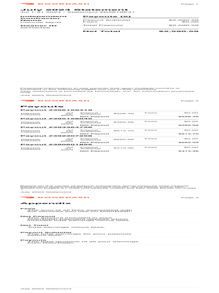 Statement - July 2024 | PDF | Payments | Business