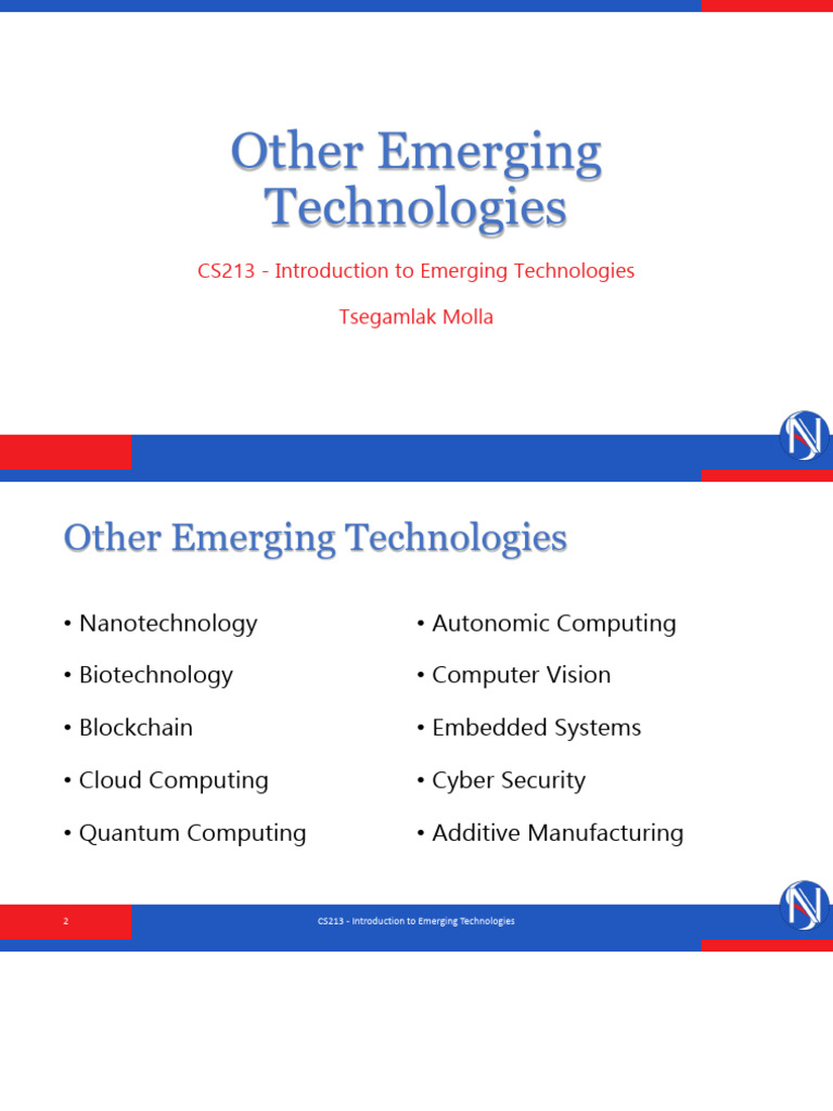 CS213 - 12 - Other Emerging Technologies | PDF | Cloud Computing | Nanotechnology