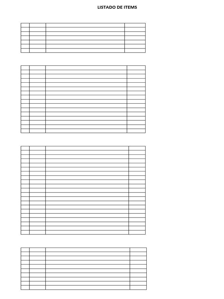 Listado de Items-1 | PDF | Ingeniería estructural | Ingeniería de Edificación