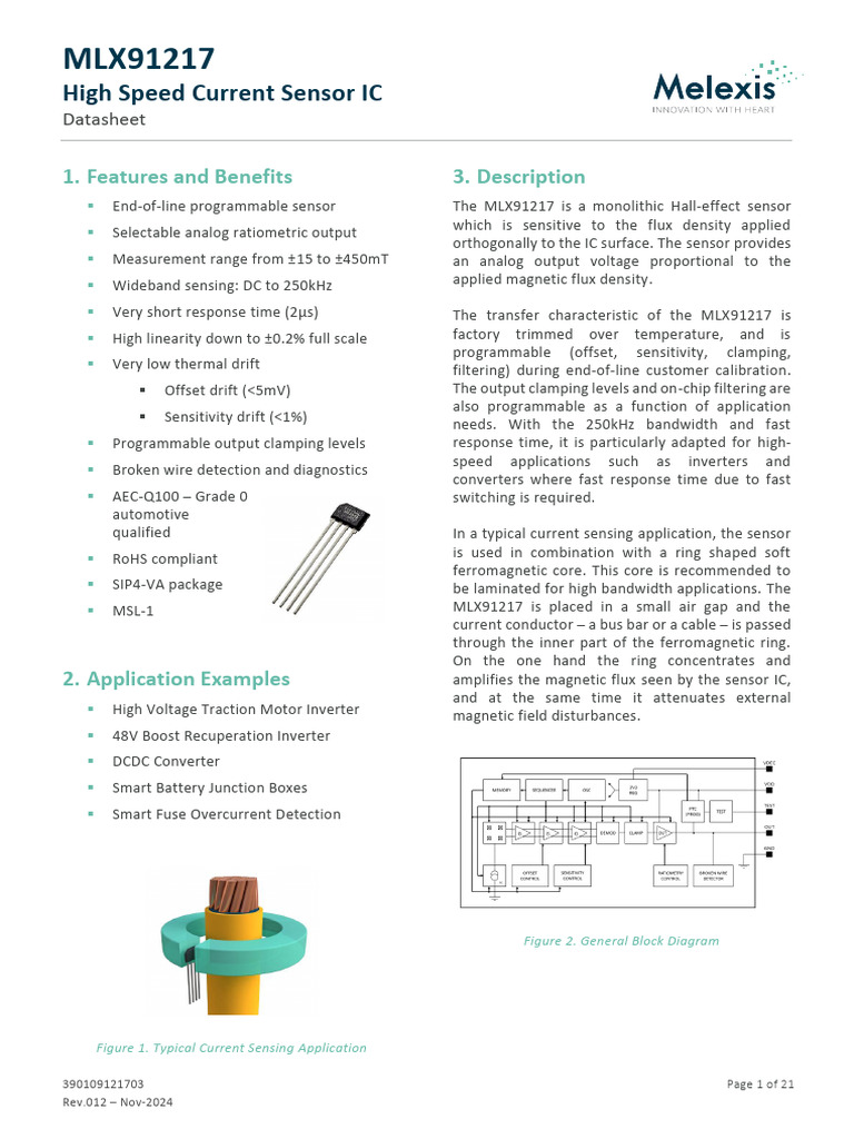 MLX91217-Datasheet-Melexis | PDF | Electrical Components | Computer ...