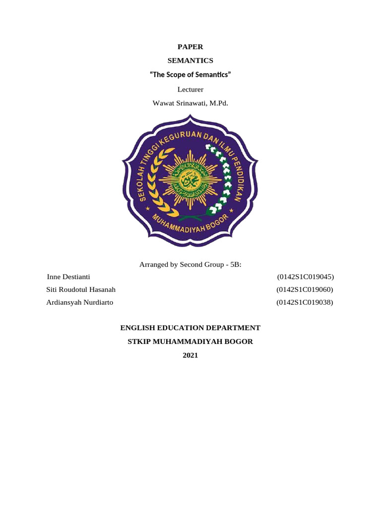 PAPER SEMANTICS GROUP 2 | PDF | Semantics | Lexicon