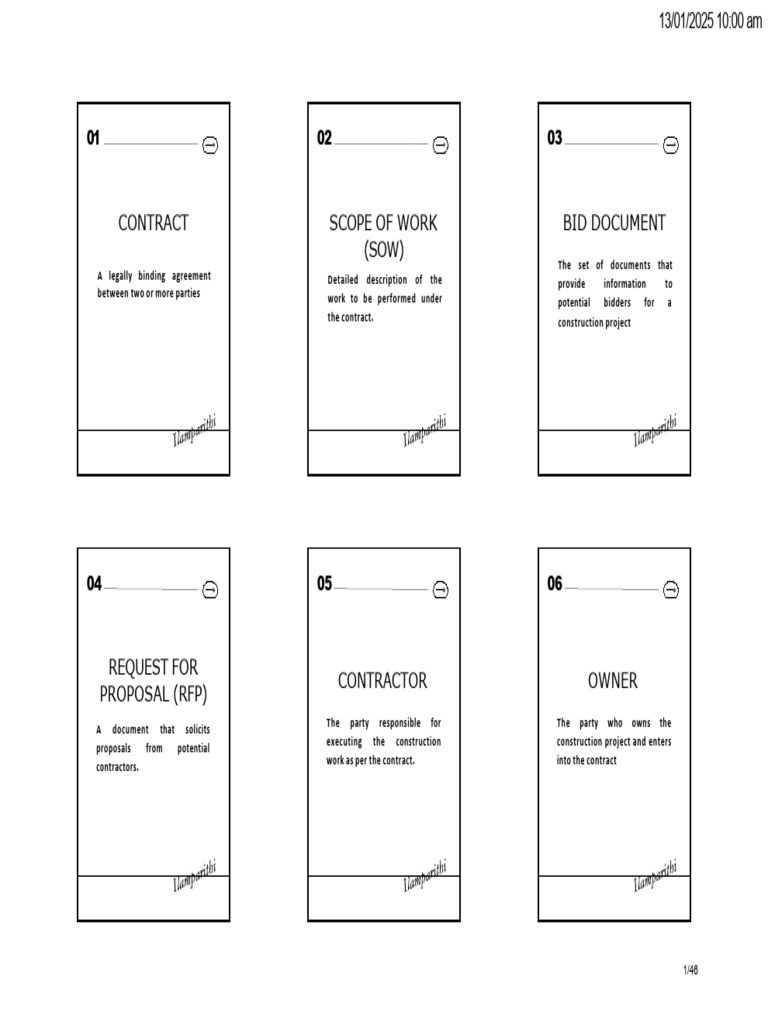 Construction Contract Terminology Guide | PDF | Private Law | Business