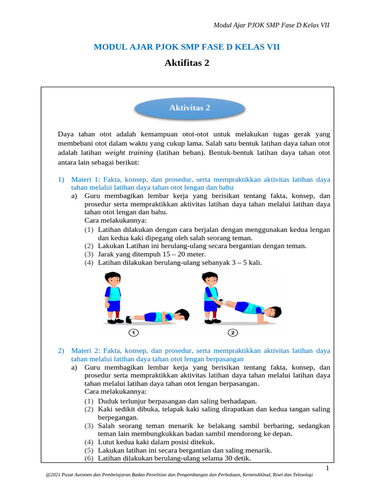 2 Modul Ajar Aktivitas Kebugaran Jasmani | PDF