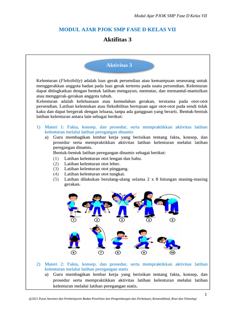 3 Modul Ajar Aktivitas Kebugaran Jasmani | PDF