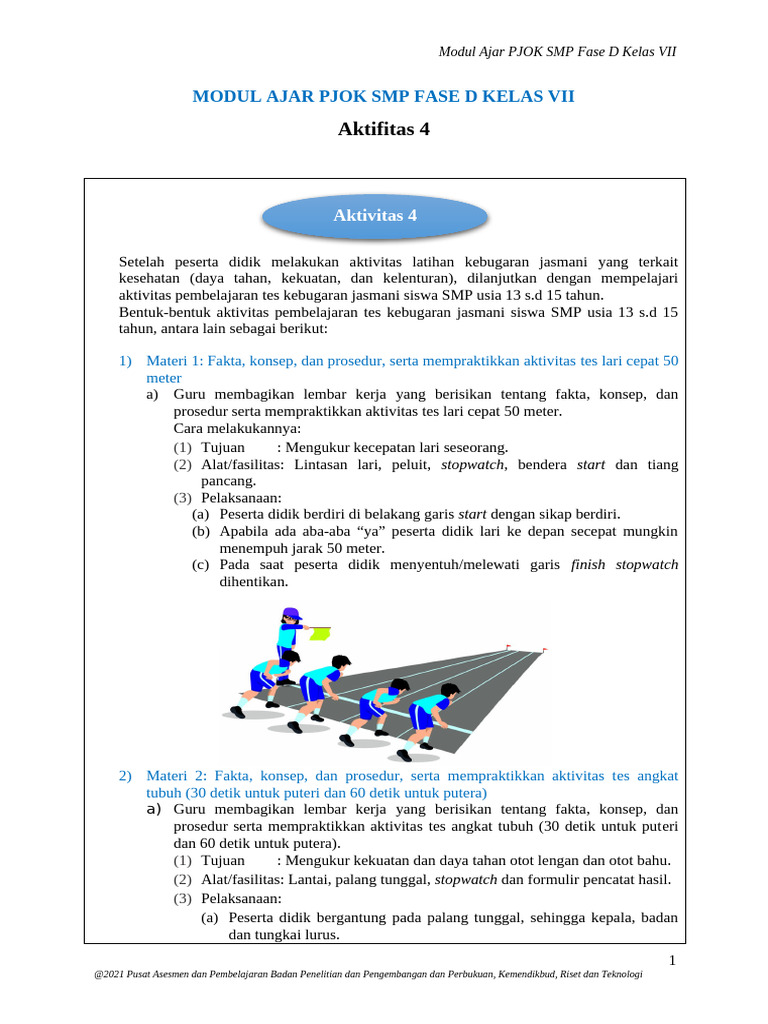 4 Modul Ajar Aktivitas Kebugaran Jasmani | PDF