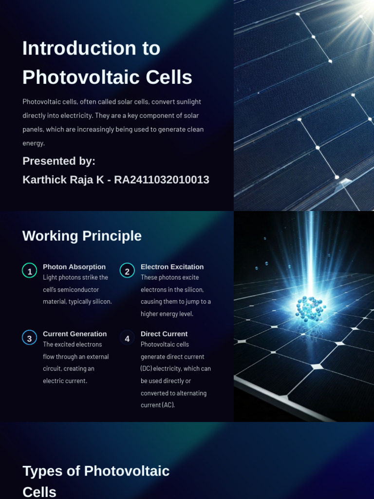 EEE Presentation On Solar Cells | PDF | Solar Cell | Photovoltaics