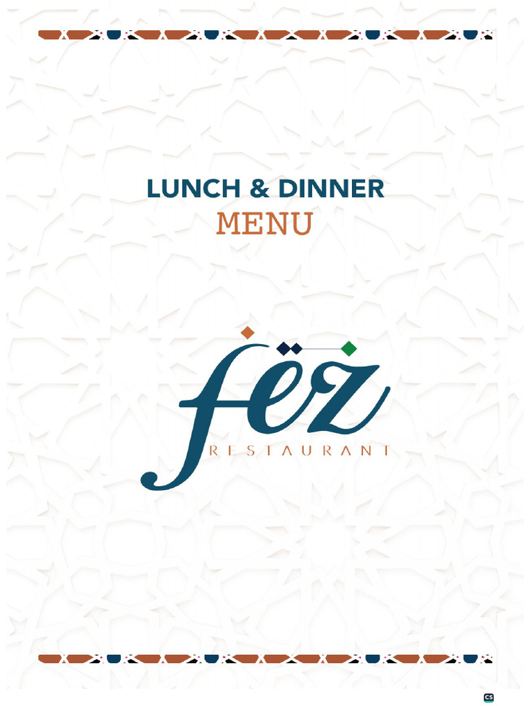 Fez Menu Lunch Dinner5 | PDF