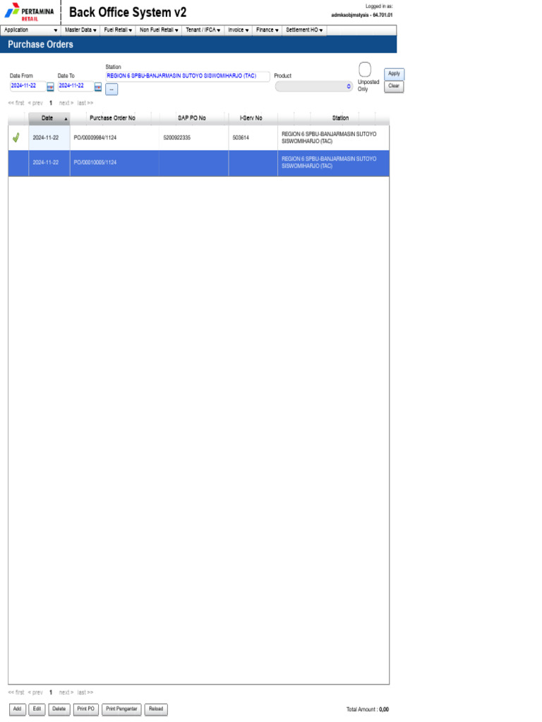 Back Office System v2 - Purchase Orders | PDF