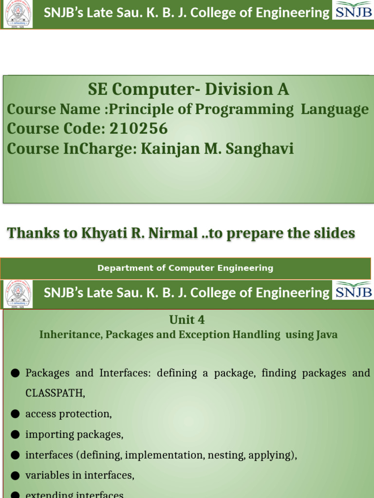 Unit 4 Part 2 Package and Interfaces | PDF | Class (Computer ... Unit 4 Part 2 Package and Interfaces | PDF | Class (Computer ...