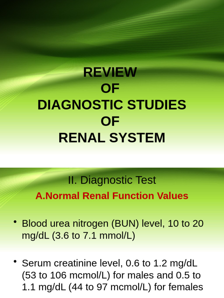 RenalDiagnostic | PDF | Creatinine | Kidney