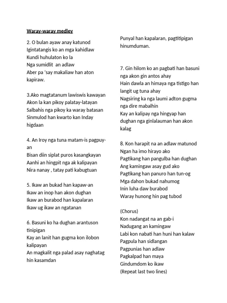 Waray-Waray Medley | PDF