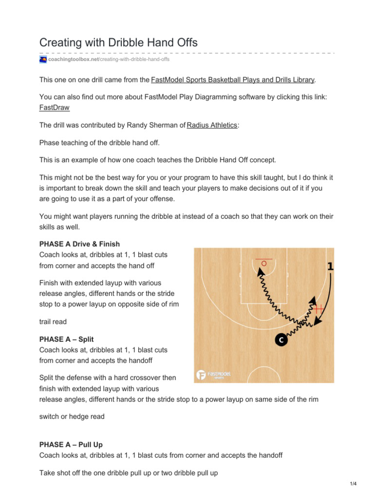 Creating With Dribble Hand Offs | PDF | Team Sports | Sports