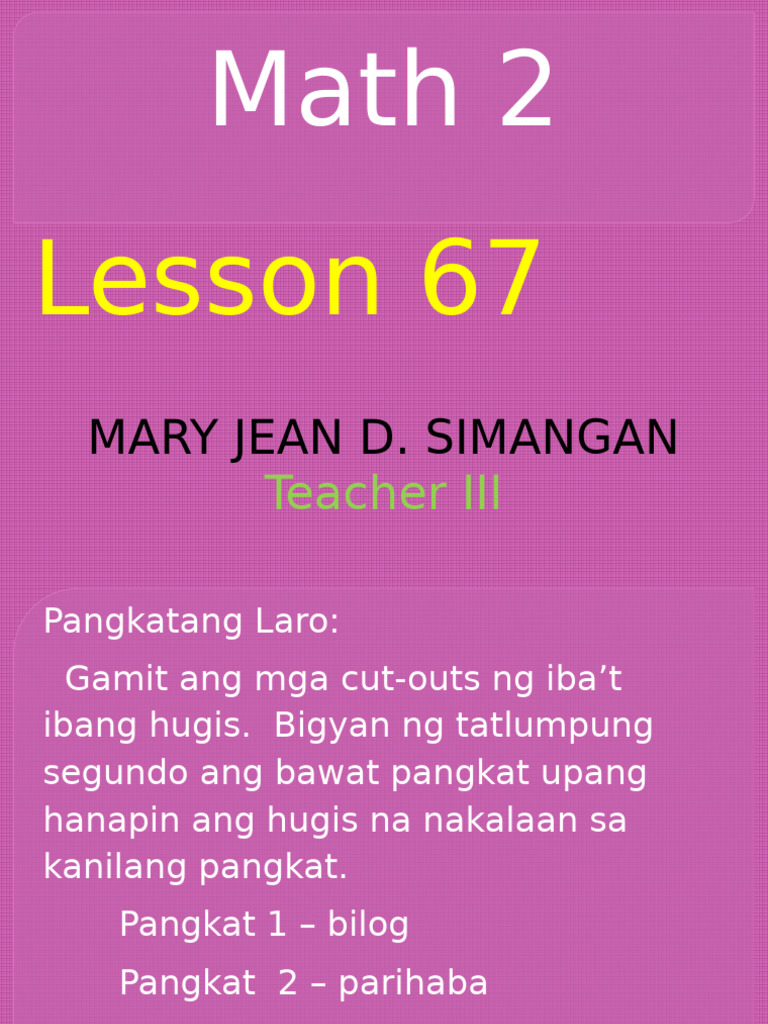 Lesson 67 Cot Pdf