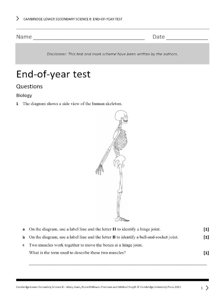 Science End Year Test | PDF