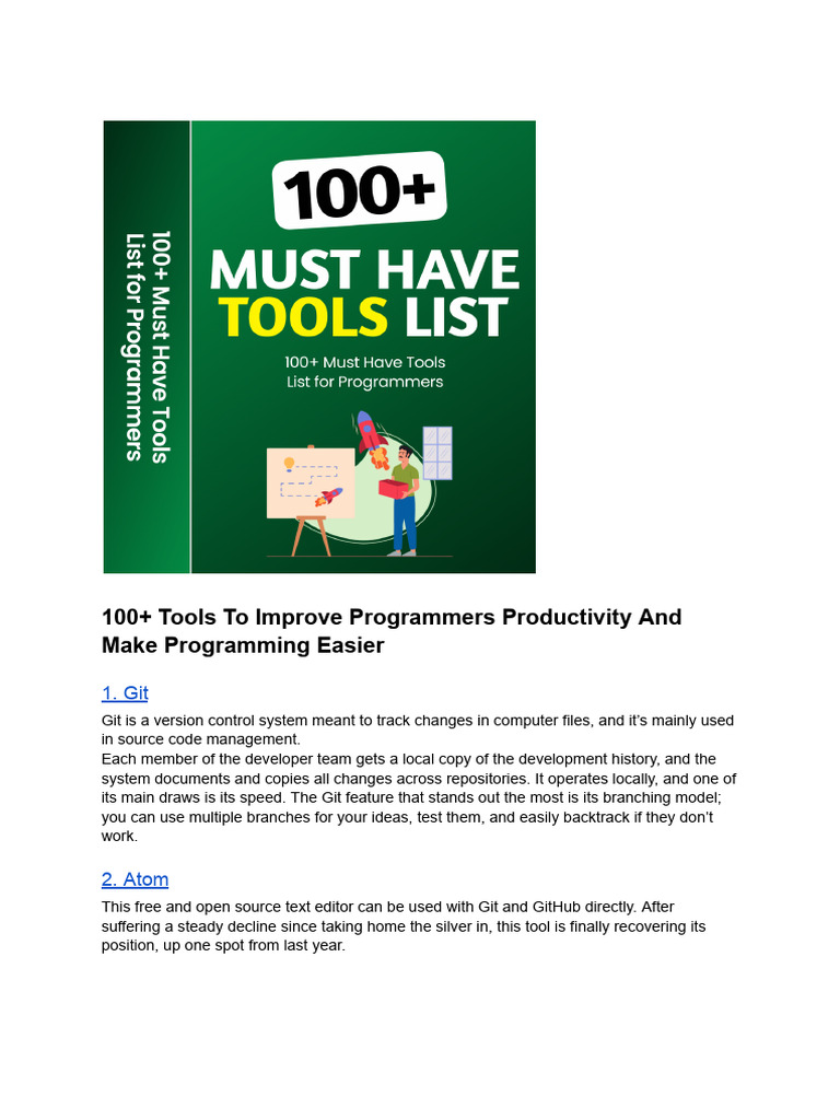 100- Tools To Improve Programmers Productivity And Make Programming Easier | PDF | Net Beans ...
