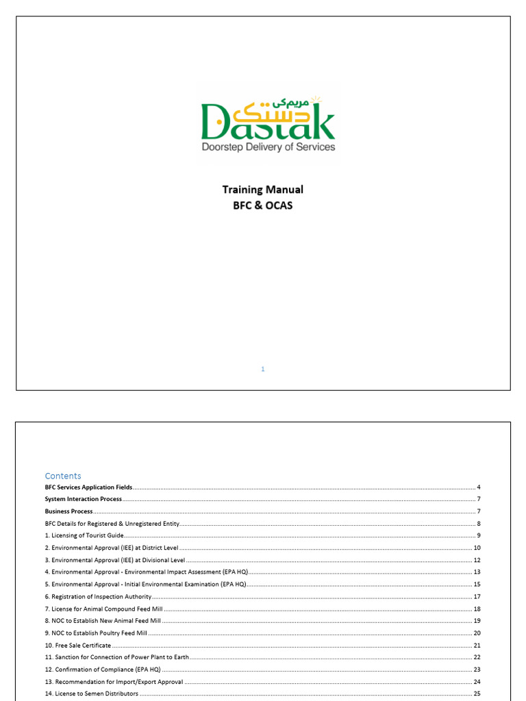 BFC Services Tutorial | PDF | Environmental Impact Assessment | Fee
