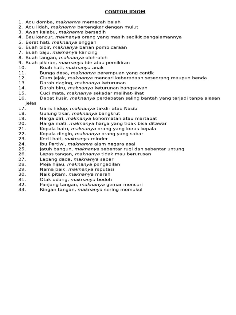 Contoh Idiom | PDF