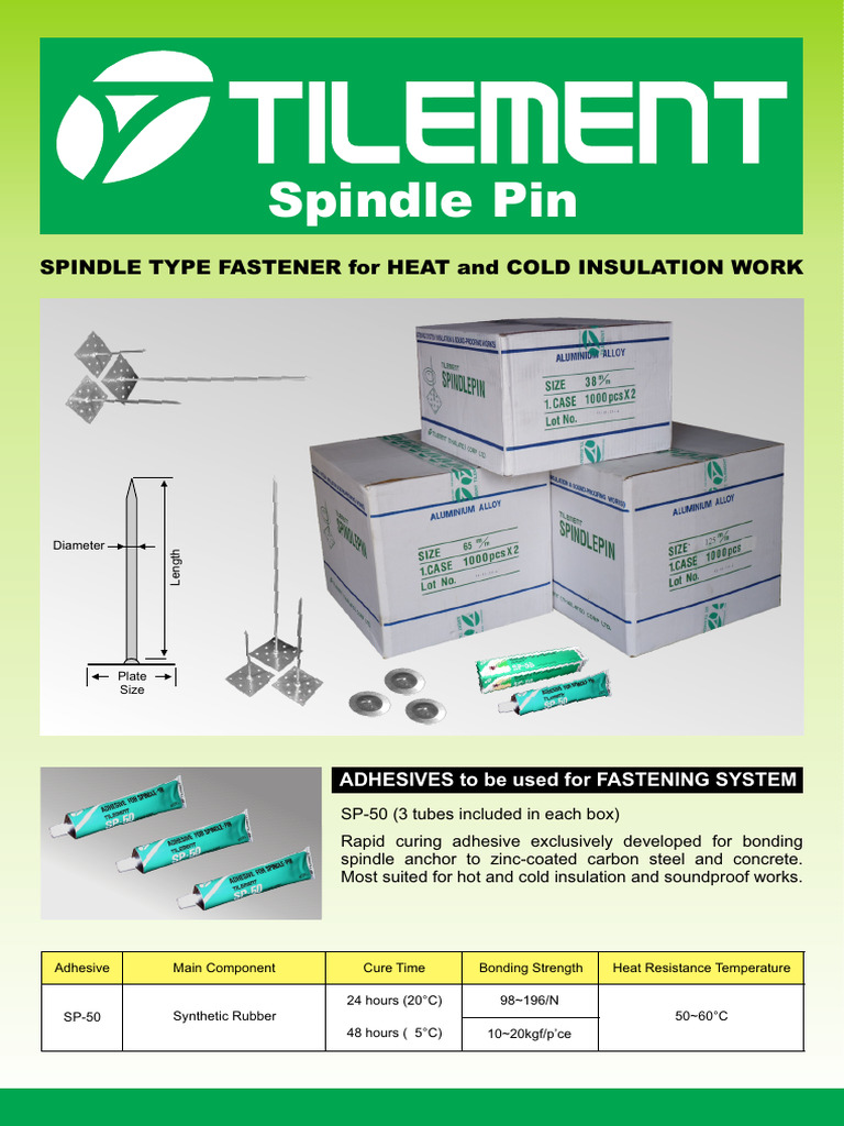 PRINT Tilement Spindle Pin | PDF | Adhesive | Thermal Insulation
