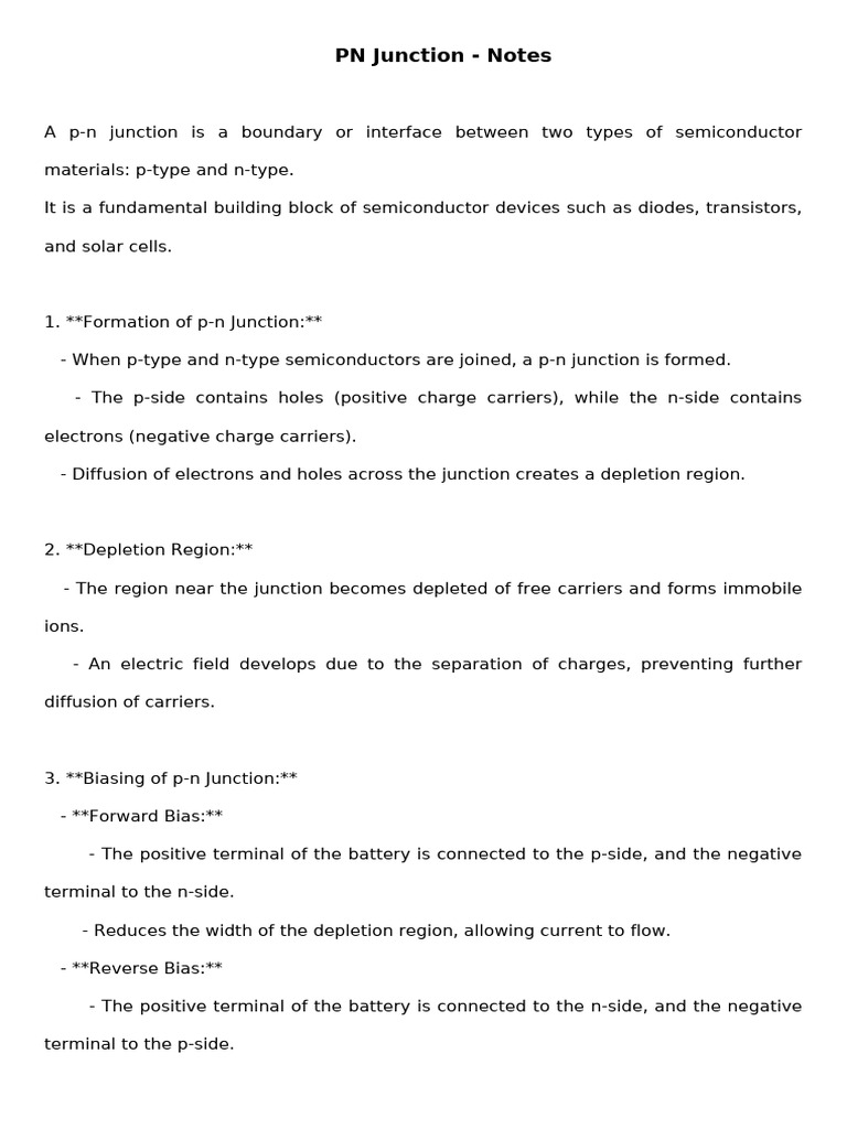 PN_Junction_Notes | PDF