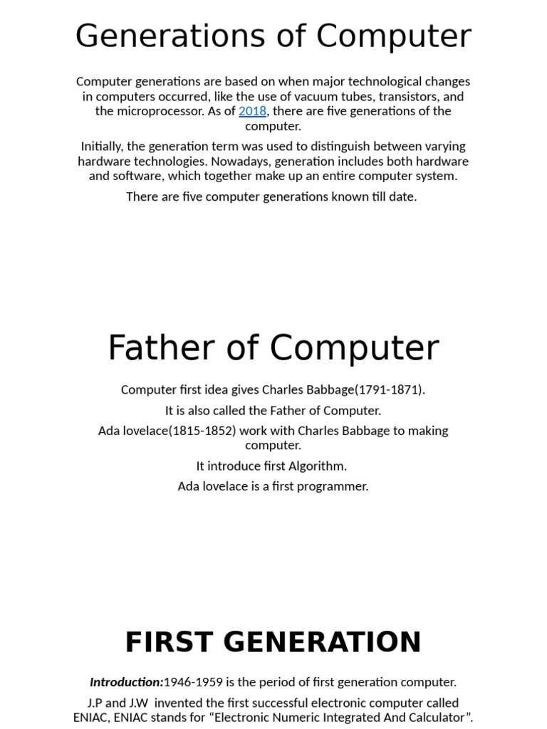 Overview of Computer Generations | PDF | Integrated Circuit | Central Processing Unit