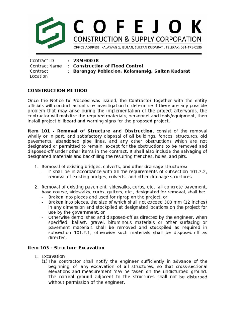 Flood Control Construction Method | PDF | Concrete | Construction Aggregate