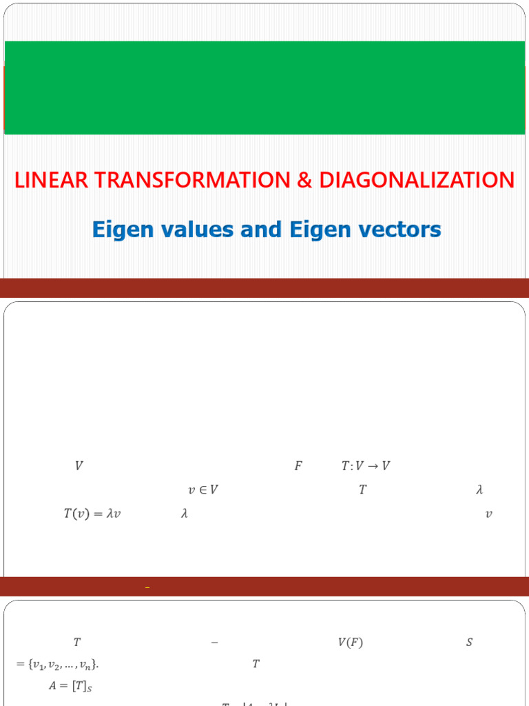 MA2201 - II - Eigen Values and Eigen Vectors of a Transformation | PDF | Eigenvalues And ...