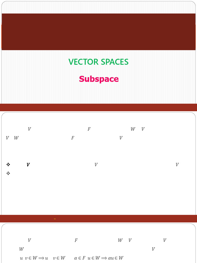 Subspace | PDF | Linear Subspace | Vector Space