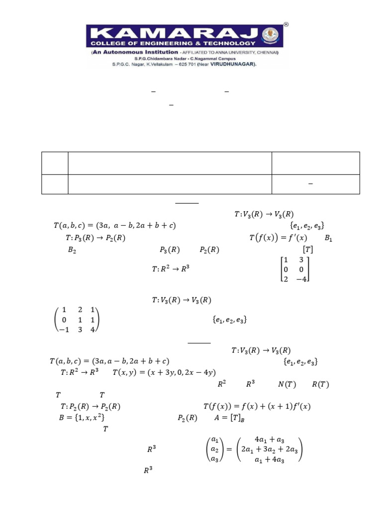 Linear Algebra Transformations & Eigenvalues | PDF | Eigenvalues And Eigenvectors | Basis ...