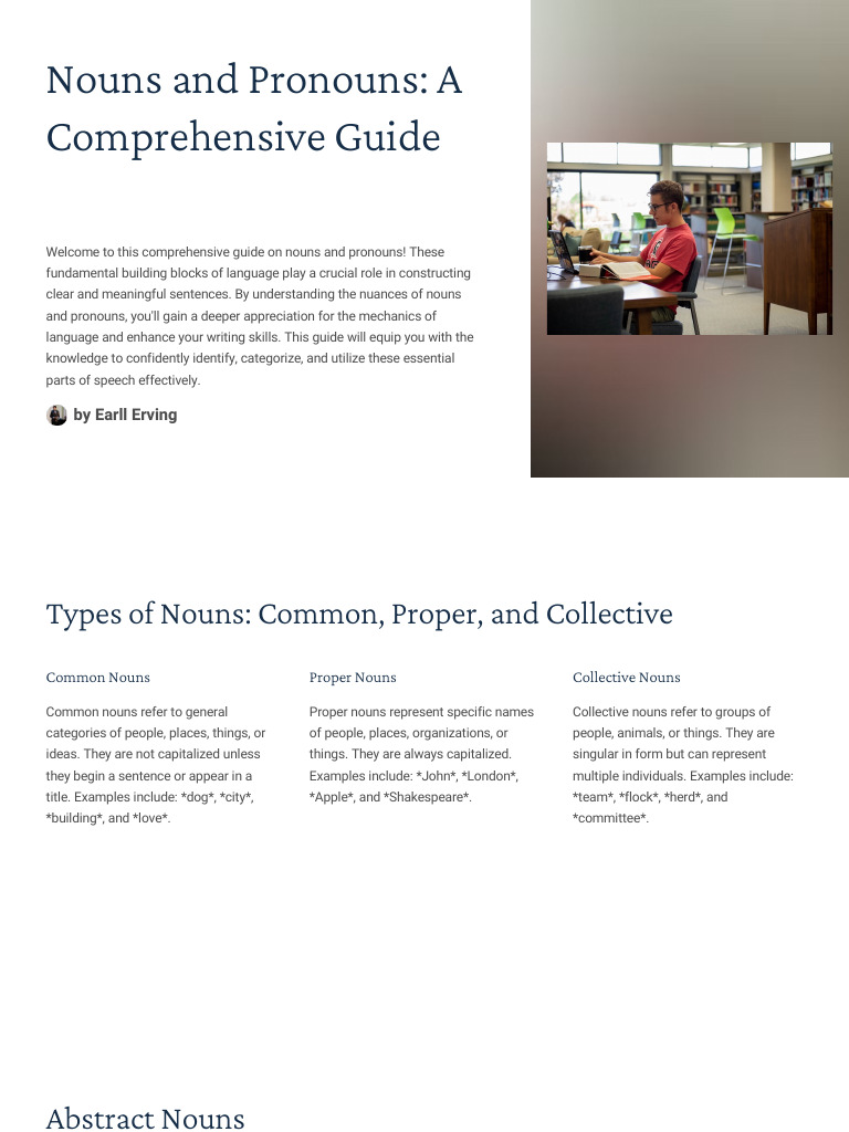 Nouns and Pronouns A Comprehensive Guide | PDF | Pronoun | Noun