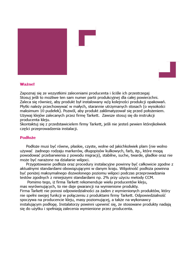 Instrukcja Montazu LVT Tarkett1 | PDF