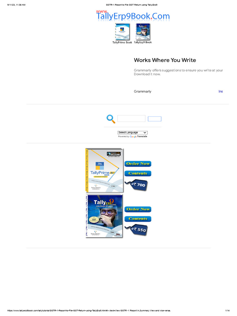 GSTR-1 Report To File GST Return Using Tally - Erp9 | PDF | Invoice | Taxes