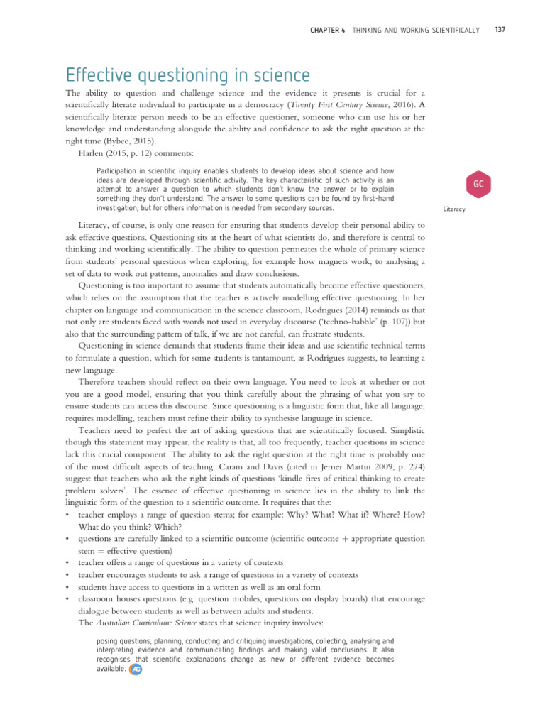 Skamp&Preston, 2018-Effective - Questioning - in - Science | PDF ...