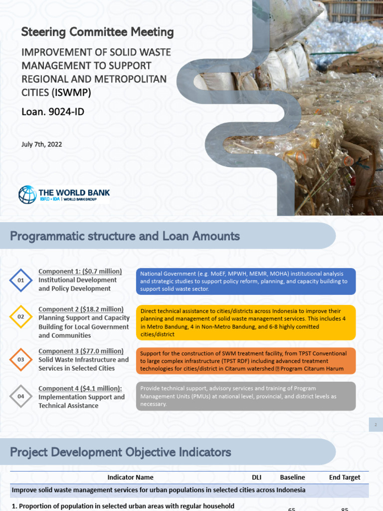 PPT WB_Steering Committe Meeting_8 Juli 2022 | PDF | Waste Management | Waste