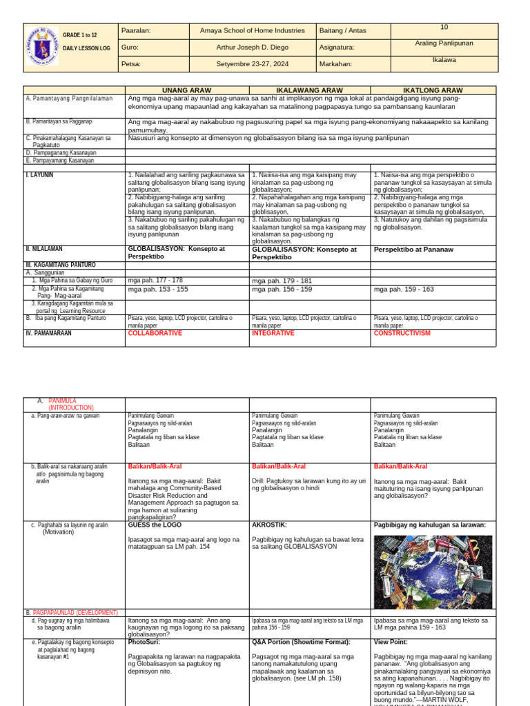 DLL Q2 Week 1 2023 2024 | PDF