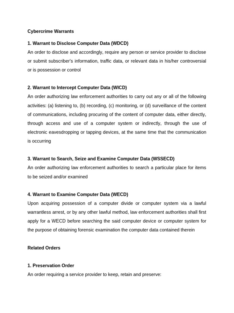 Cybercrime Warrants | PDF | Search Warrant | Surveillance