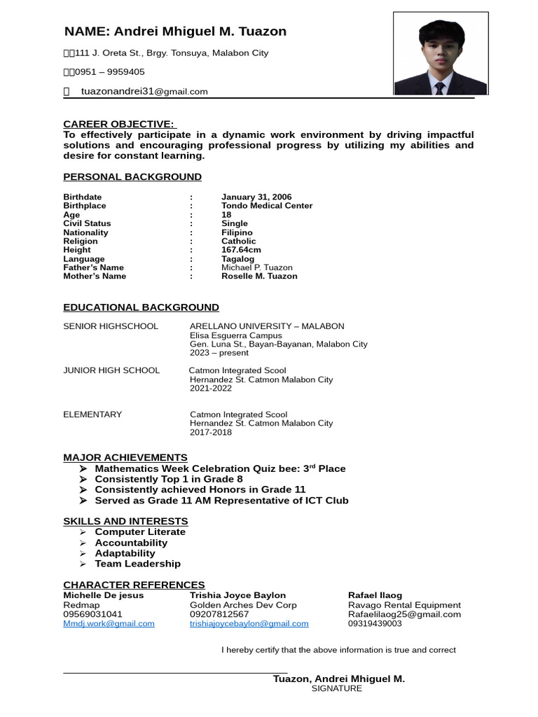 Tuazon Resume | PDF