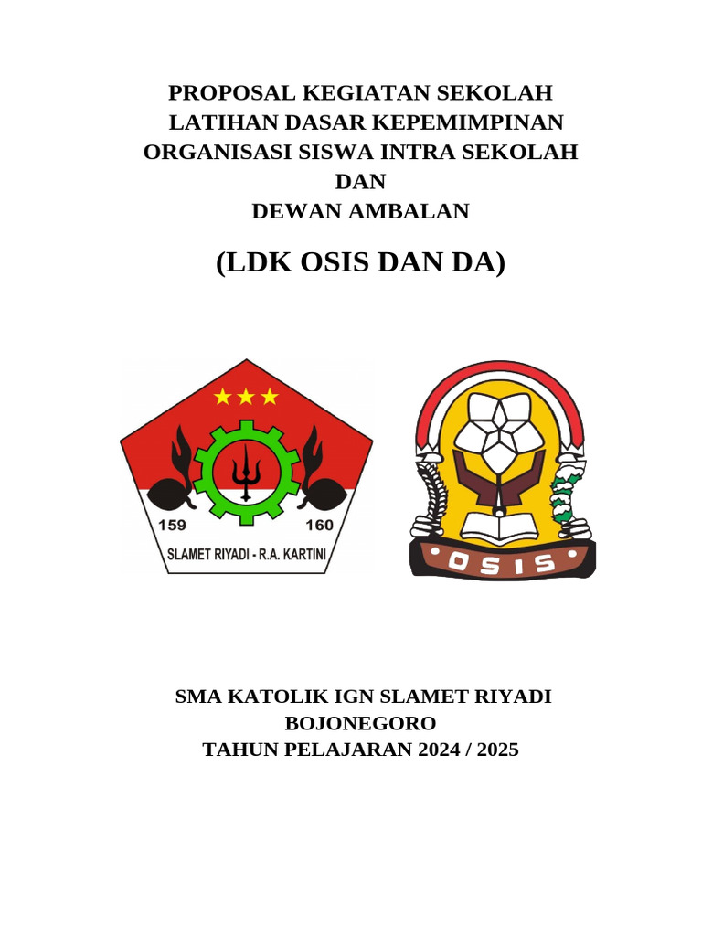 LDK OSIS dan DA SMA Katolik 2024/2025 | PDF