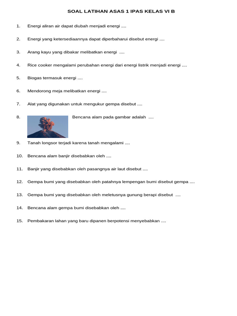 Soal Latihan ASAS IPAS Kelas 6B | PDF