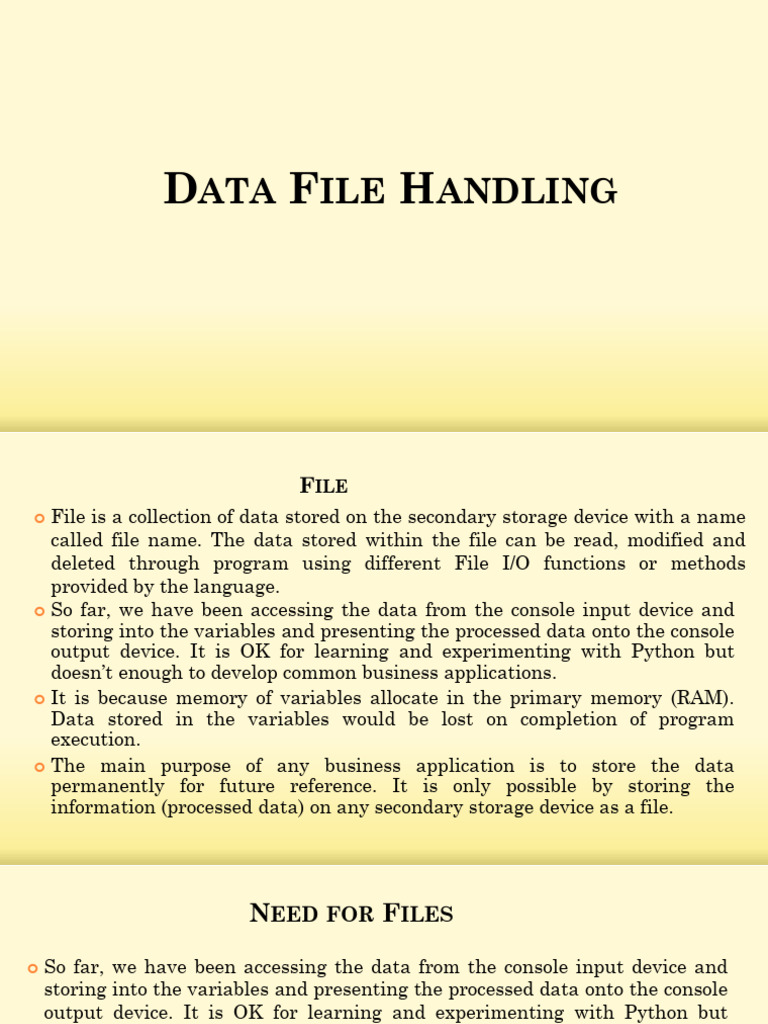 File Handling_PK | PDF | Computer File | Text File