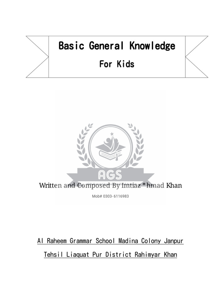 Basic General Knowledge for Kids | PDF