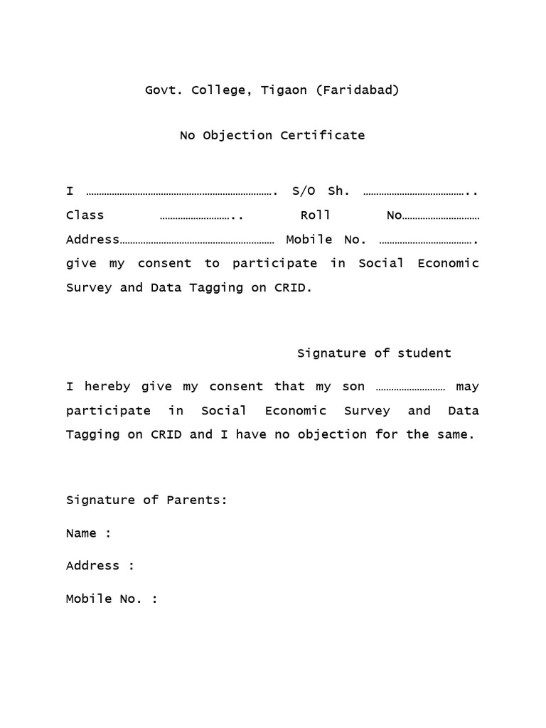 Social Survey Consent Form | PDF